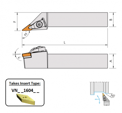 DVJNL 2525 M16 (93Deg) Top Clamp Toolholder - engineeringsupplies.co.uk
